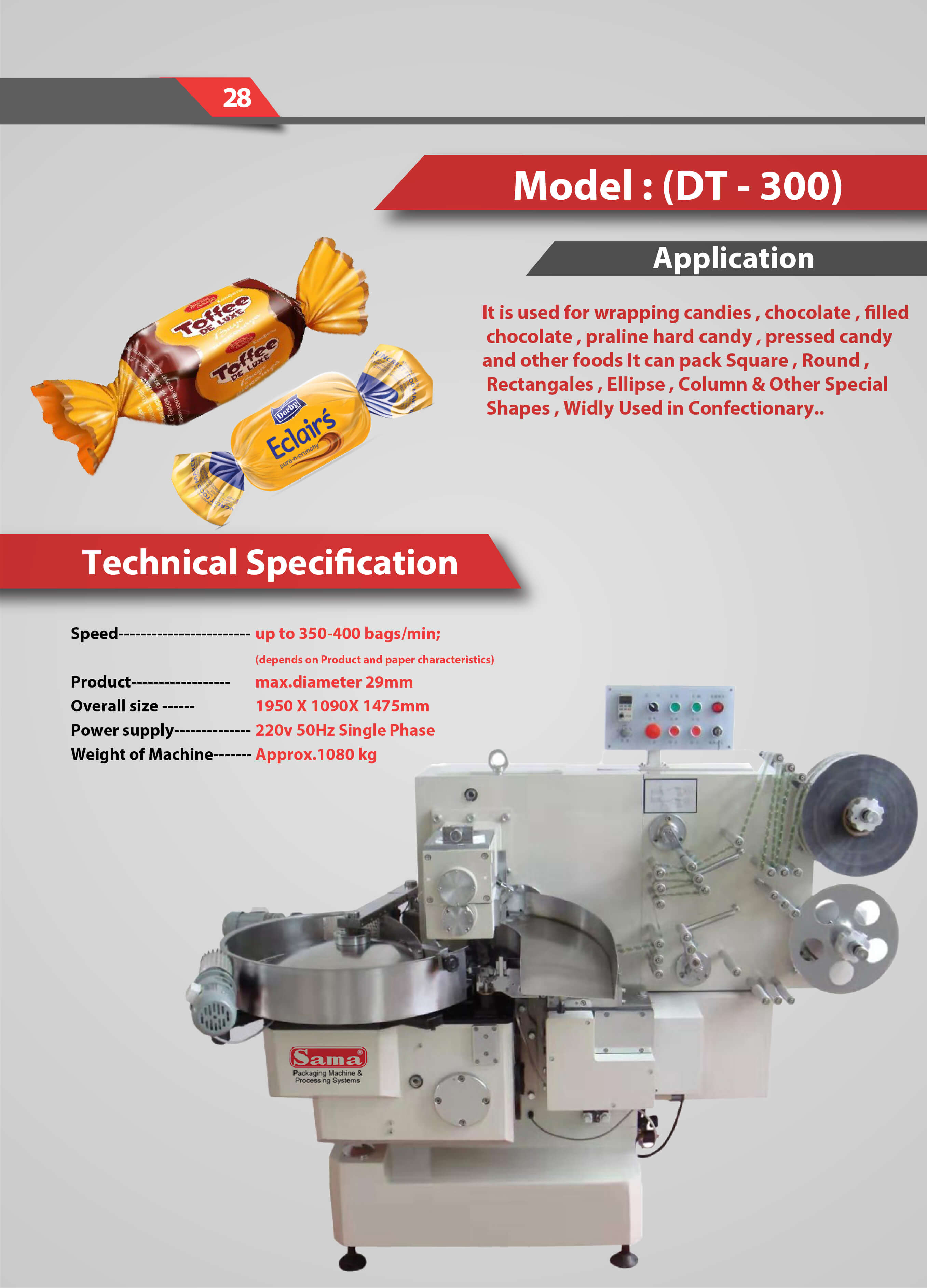 MACHINES - Double Twist Candy Wrapping Machine Dt 300 - Sama ...