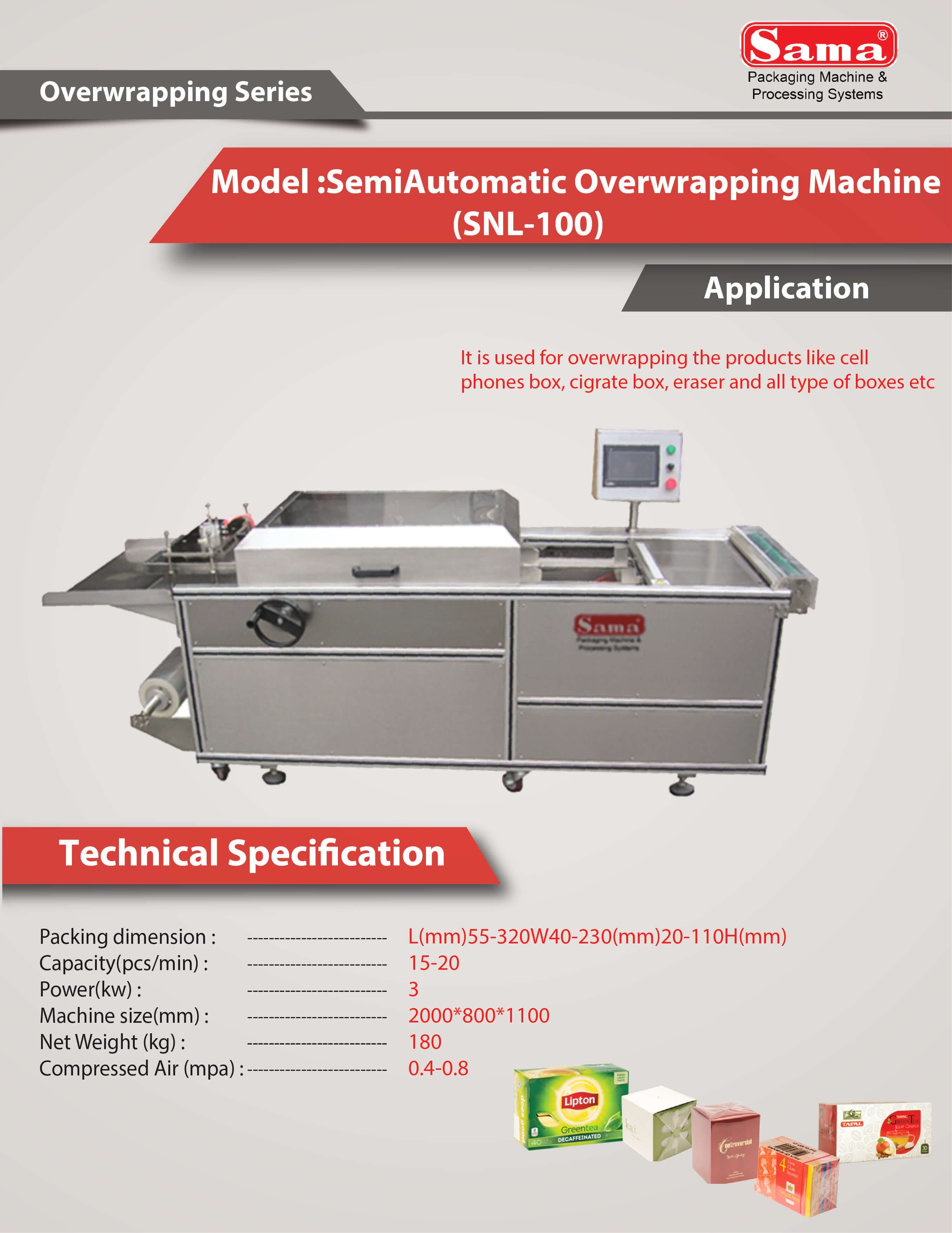 Machines - Semi Automatic Overwrapping Snl 100 - Sama Engineering - All ...